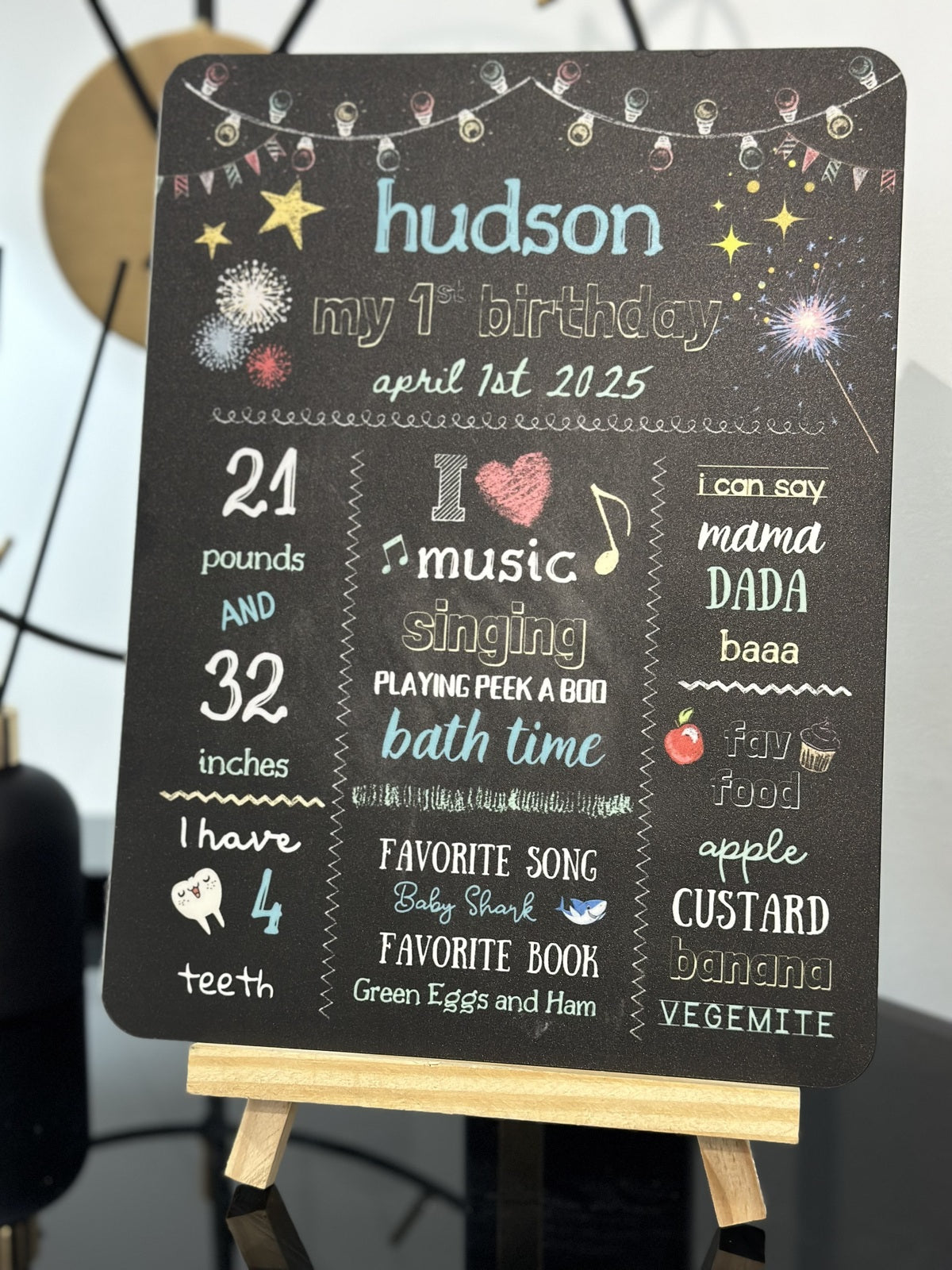 HAPPY BIRTHDAY ACRYLIC SIGN BOARD | PERSONALISED | CHALKBOARD THEME